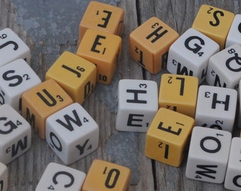 GIANT Lot of Wooden Letter Cubes / Boggle / Scrabble Dice / Spelling / Craft Cubes - Vintage ...
