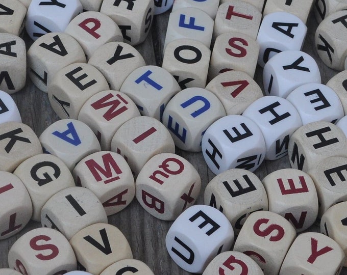 GIANT Lot of Wooden Letter Cubes / Boggle / Scrabble Dice / Spelling / Craft Cubes - Vintage ...