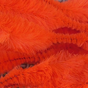 Vintage SMALL ORANGE Bump Fuzzy Wire Stems - by the YARD - Pipe Cleaner ...
