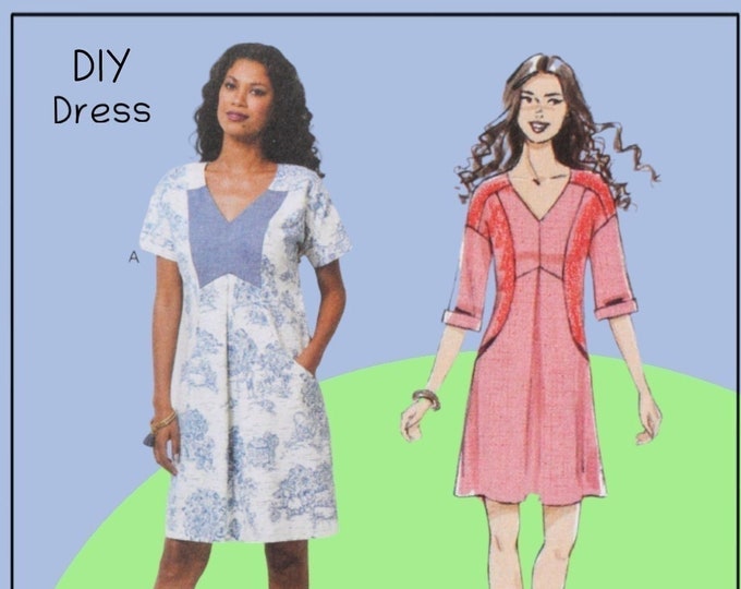 Butterick 6567 / B6567 - Lisette Design Color-block Dress - Size 6 - 14 ...