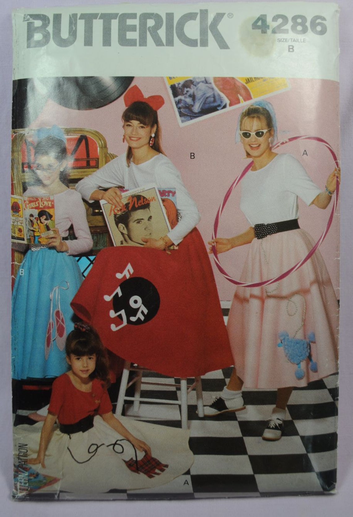 Butterick 4286 - Cute Girls 50s Costume, Poodle Skirt & Top - Poodle ...