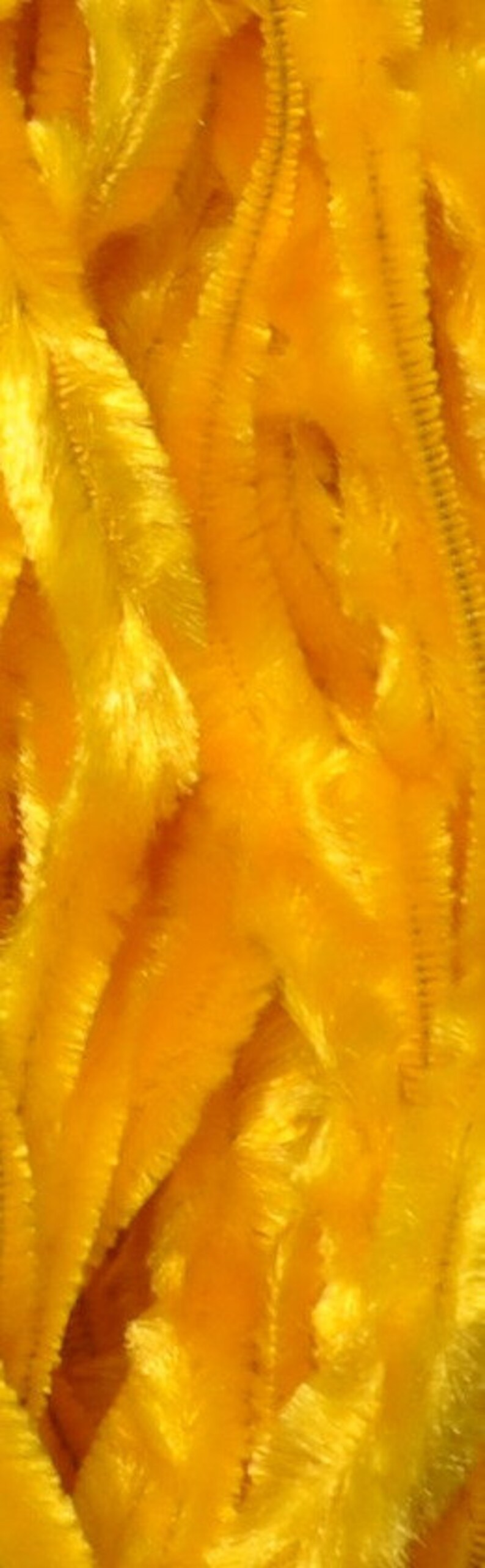 Vintage Silky DARK YELLOW Bump Chenille Fuzzy Wire Stems By | Etsy