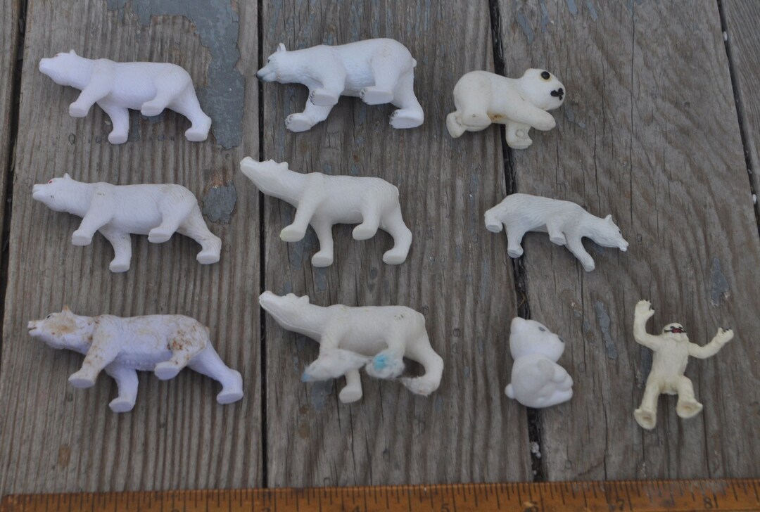 Retro Arctic Animal Polar Bear and Yeti Miniatures for Diorama - Etsy