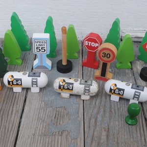 Miniature WOODEN Road & Traffic Signs for Model Train or Car - Etsy