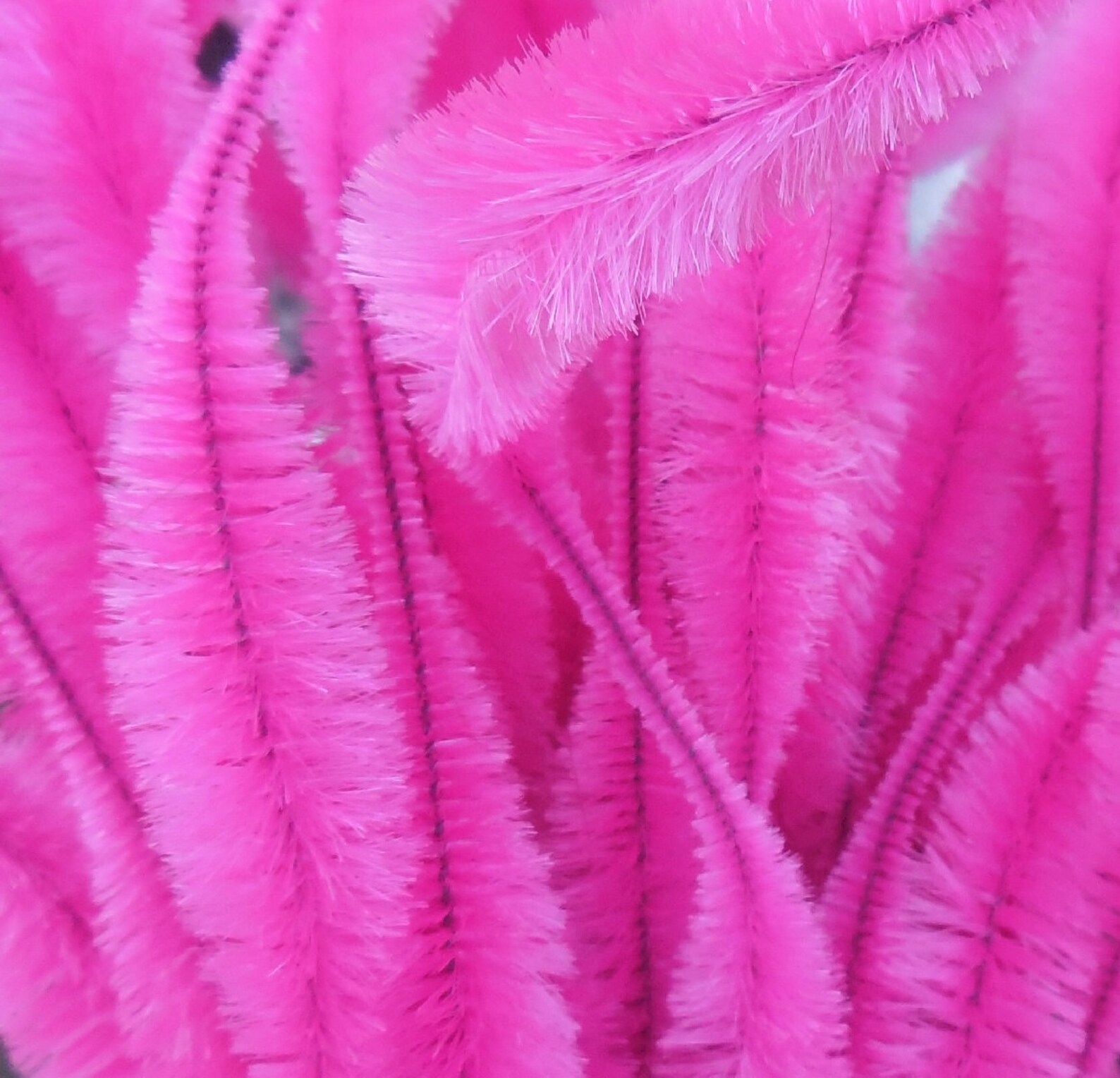 Vintage FUCHSIA Chenille Bump Fuzzy Wire Stems by the YARD - Etsy