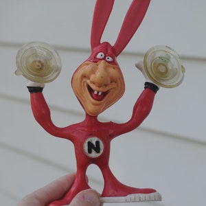 Vintage Domino's Pizza Noid Window Peeker / Suction Cup Bendy Doll ...
