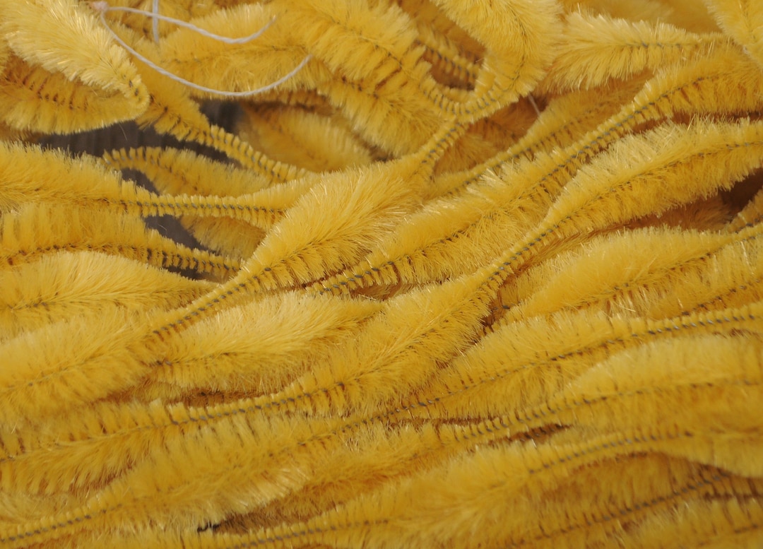 Vintage MINI GOLD Bump Fuzzy Wire Stems by the Yard Pipe Cleaner Hard ...