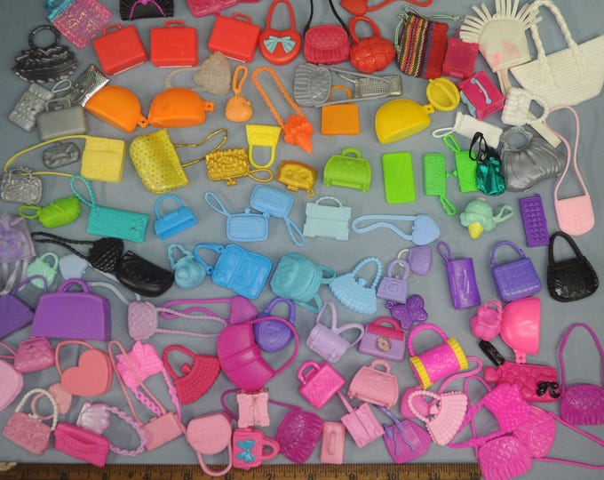 GIANT LOT Vintage & Newer Barbie / Fashion Doll Purses and Handbags ...