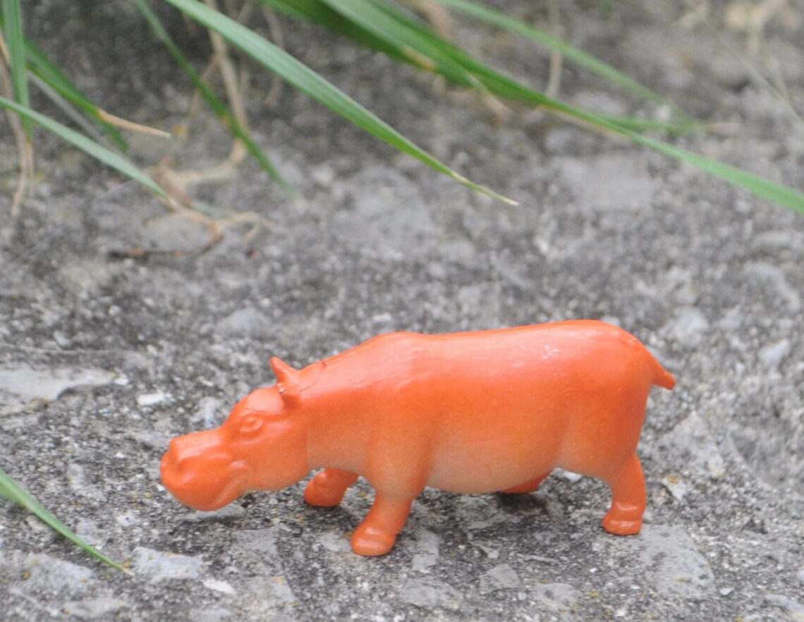 Vintage Plastic House Hippo - Miniature Zoo Animal - Figurine, Tiny ...