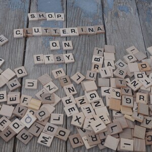 Large Lot of BOLD Wooden Letter Tiles / Scrabble Tiles / Spelling ...