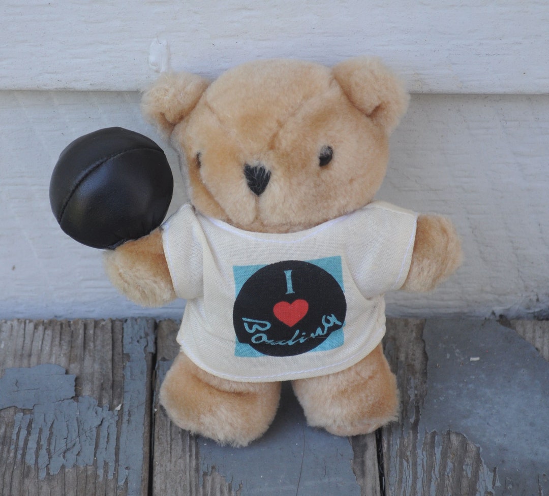 Vintage 1980s "i Love Bowling" Teddy Bear From Avon - "i Heart Bowling ...
