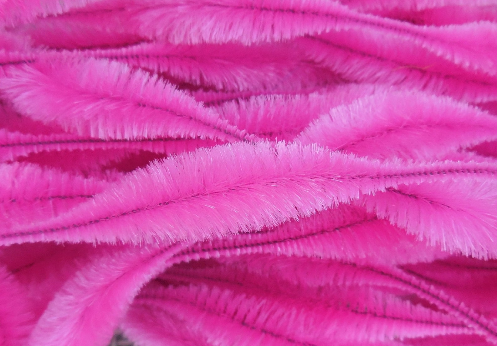 Vintage FUCHSIA Chenille Bump Fuzzy Wire Stems by the YARD - Etsy
