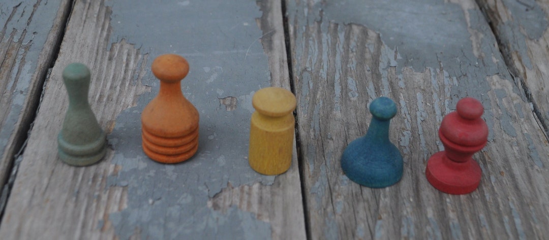 Vintage / Antique WOODEN Monopoly Pawns / Tokens / Counters / - Etsy