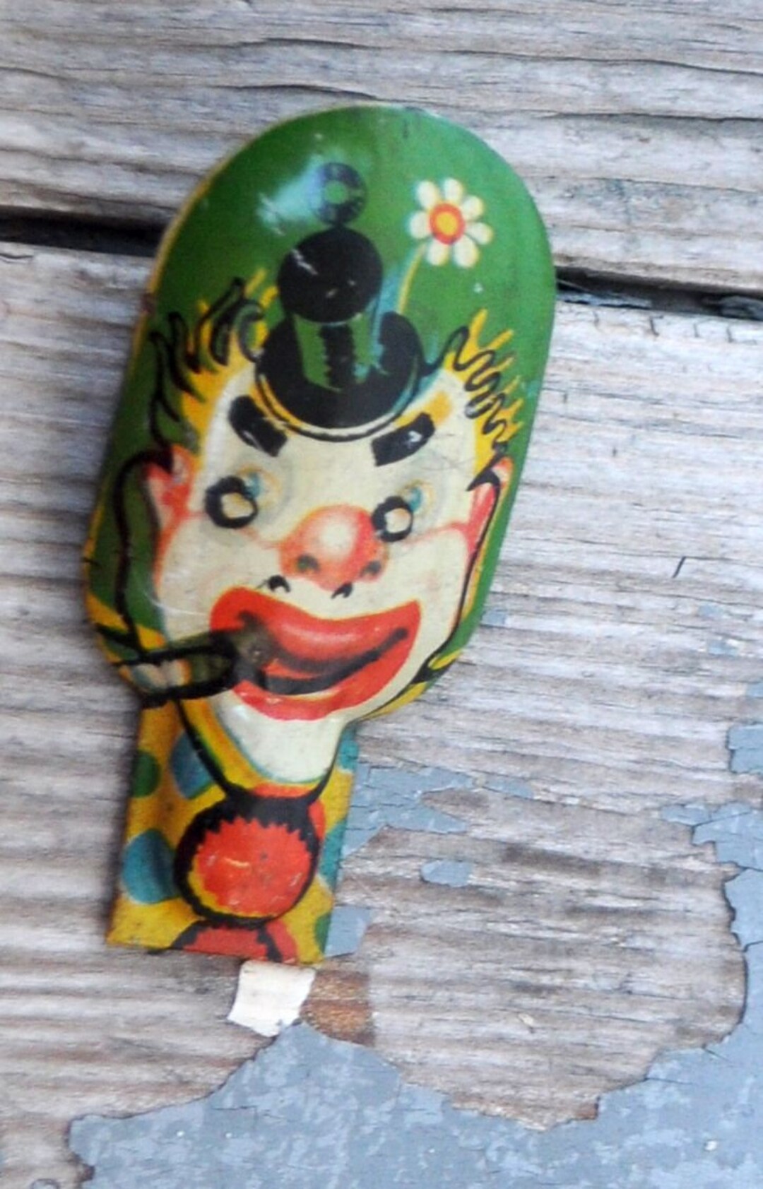 Vintage / Antique Tin Lithograph Clown Clacker / Clicker - Clown With ...