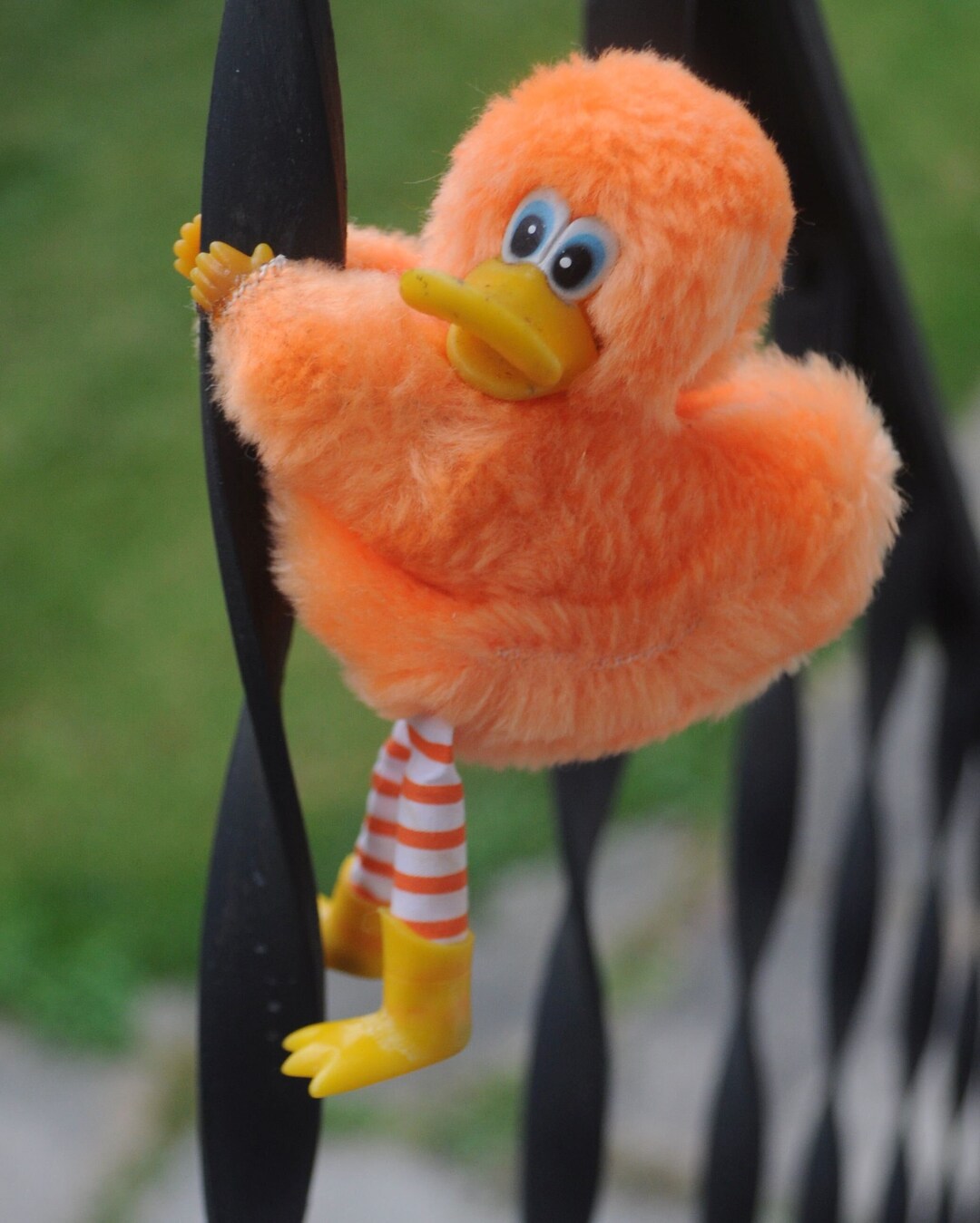 Vintage 1980s Fluffy Orange Duck - Pencil Hugger - Clip-on Goofy ...