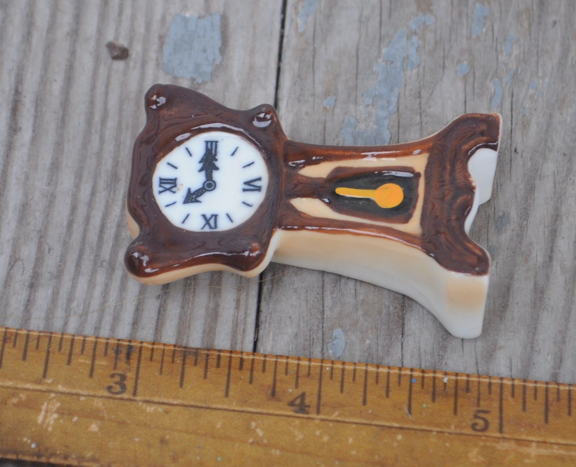 TINY Vintage Bone China Miniature Grandfather Clock - Cute Figurine ...
