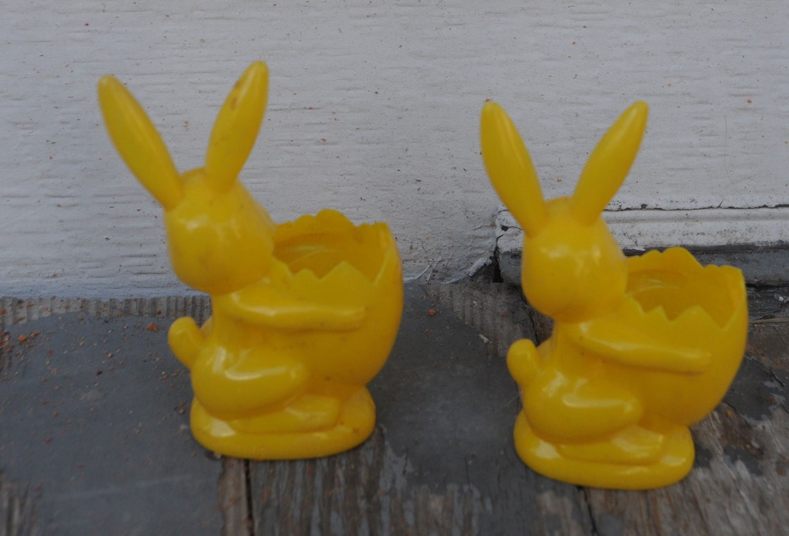 Vintage Irwin Hard Plastic Bunny Rabbit W/ Easter Egg- Candy Holder ...