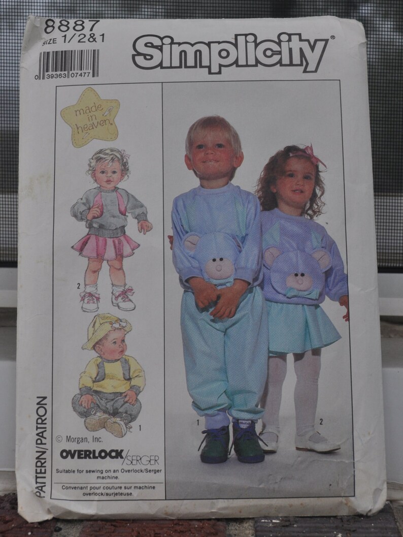 Simplicity 8887 Cute Toddler Outfits with Bear Applique | Etsy