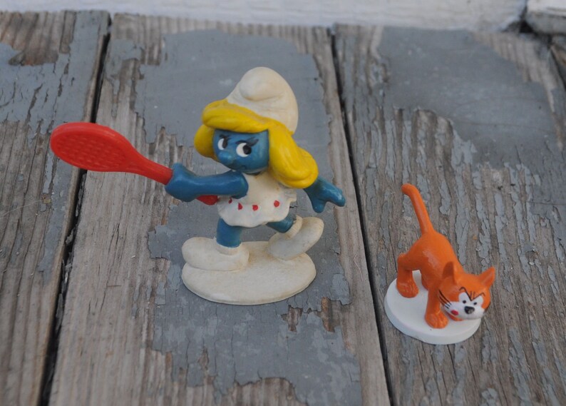 Vintage 1980s Smurfs Figurines by Schleich 1981 Smurfette - Etsy