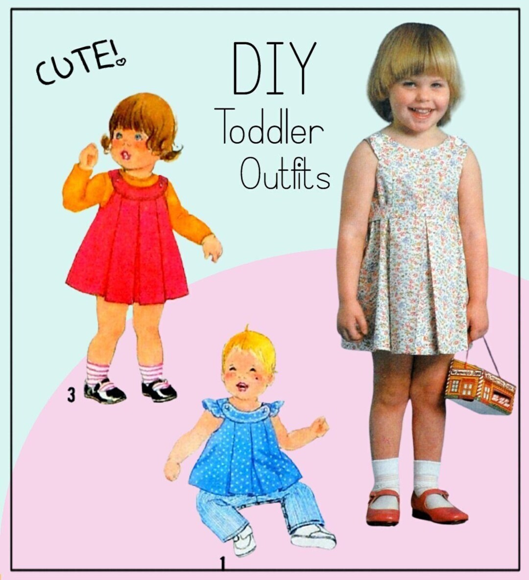 Simplicity 9055 - Cute DIY Toddler Outfits - Dress, Jumper Dress, Pants ...