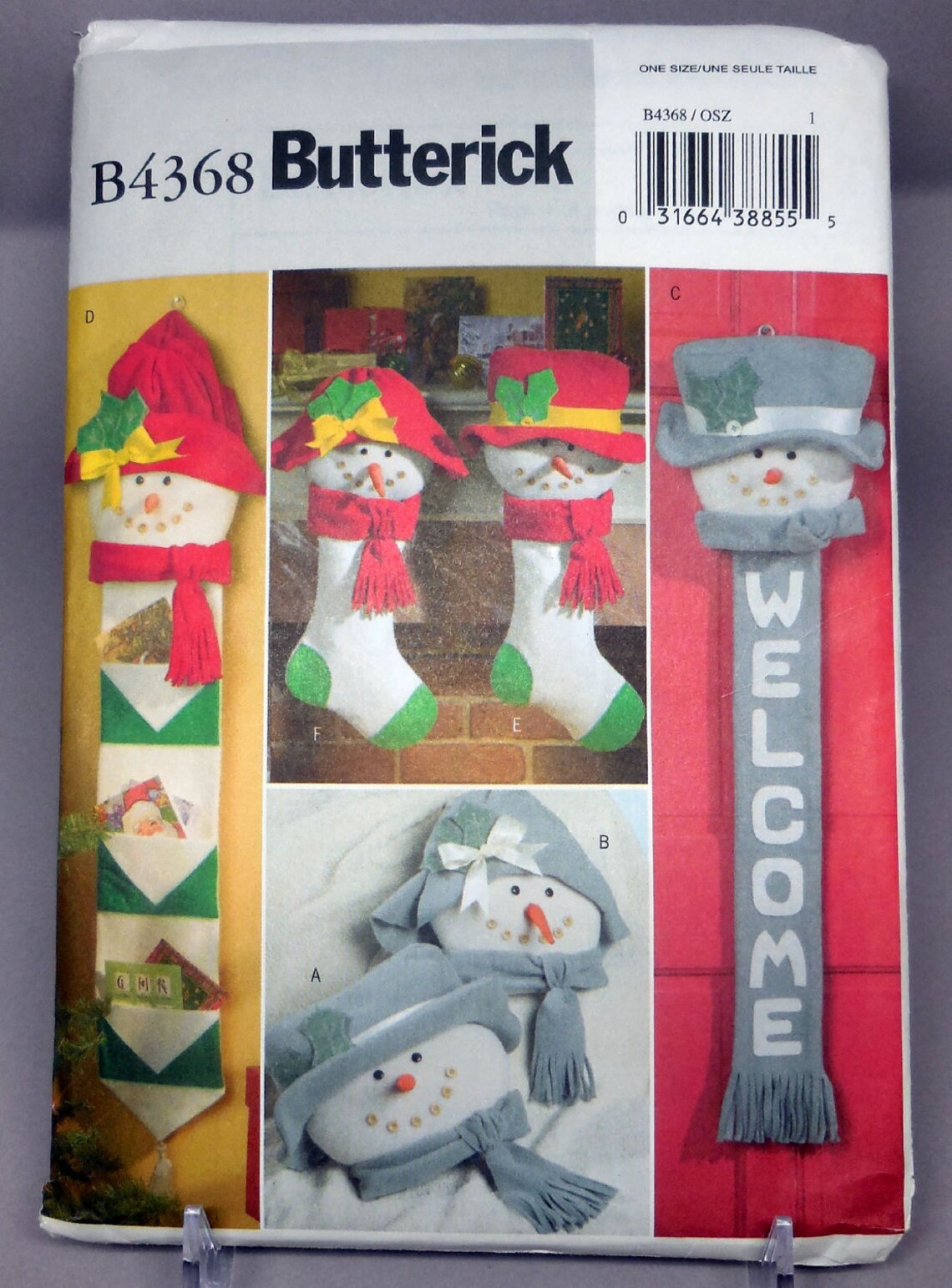 Butterick 4368 - Snowman & Snowlady Decorations - Christmas Card Holder ...