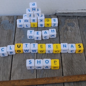 Large Lot of Plastic Letter Cubes / Scrabble Dice / Spelling / Craft ...
