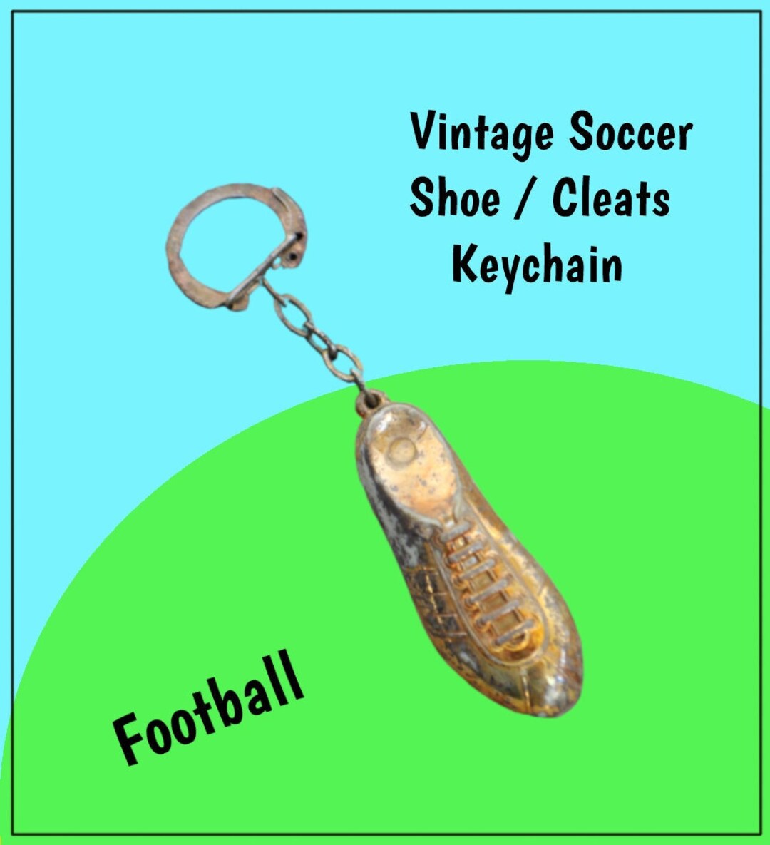 Vintage Soccer Cleats / Football Cleats / Golf Shoe Keychain - Metallic ...