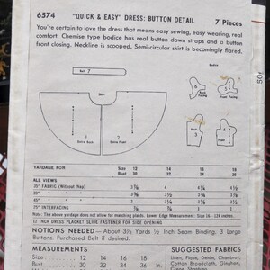 Butterick 6574 - Beautiful 1950s Sundress With Button Details - Full ...