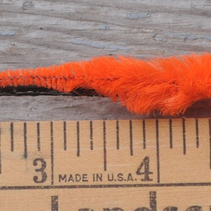Vintage NEON ORANGE Bump Fuzzy Wire Stems - by the YARD - Pipe Cleaner ...