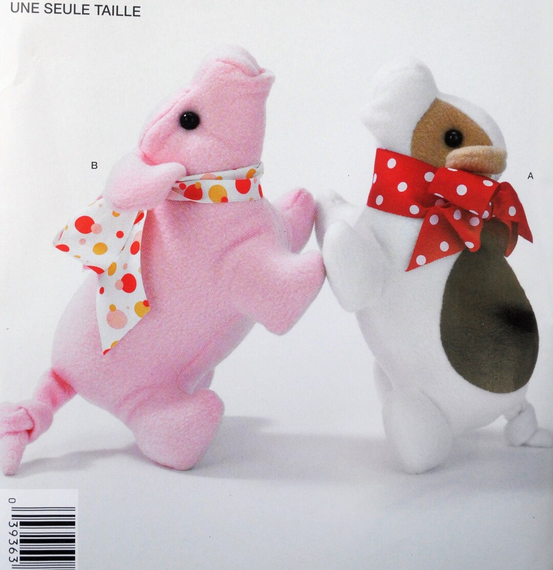 Simplicity 2101 - Easy Sew Stuffed Animal - Pig or Cow - Plushie ...