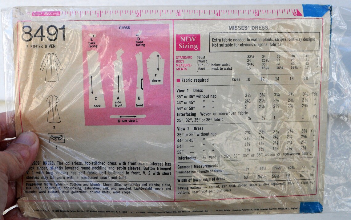 Simplicity 8491 - Adorable 1960s Mini-dress - Easy to Sew - Cool ...