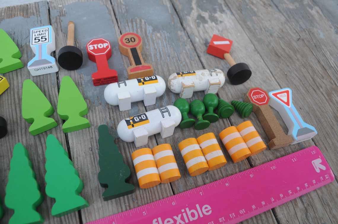 Miniature WOODEN Road & Traffic Signs for Model Train or Car - Etsy