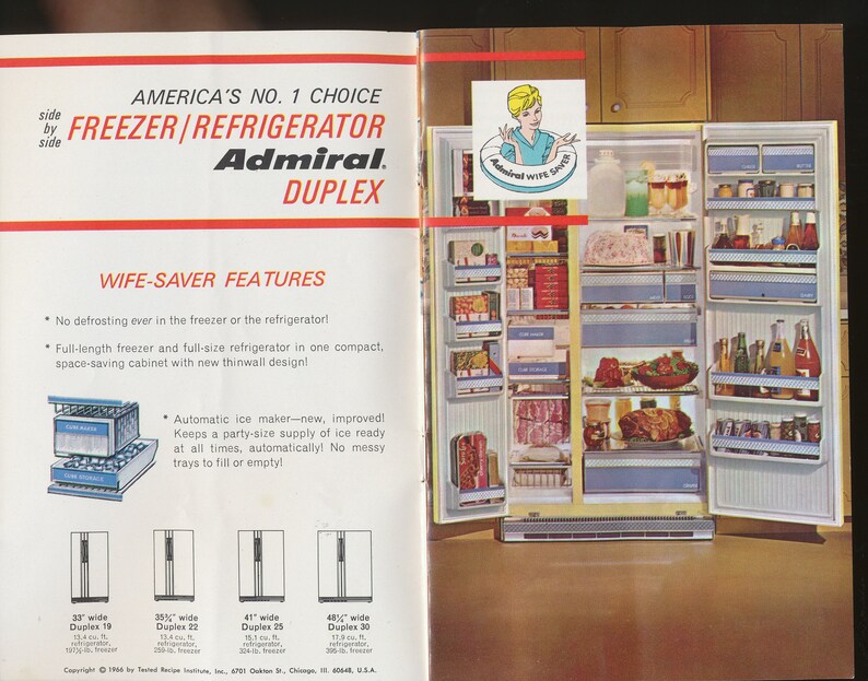 Vintage 1960s Admiral "wife-saver" Cookbook - Retro Stoves, Appliances ...