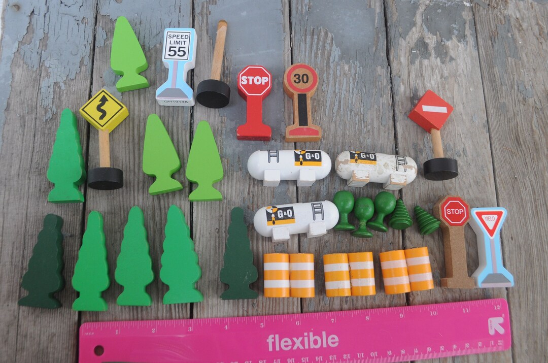 Miniature WOODEN Road & Traffic Signs for Model Train or Car - Etsy