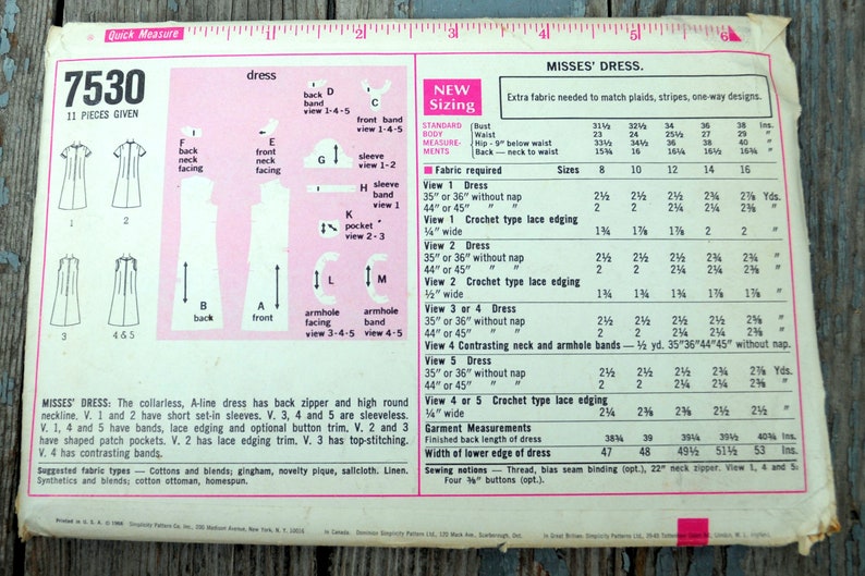 Simplicity 7530 - Cute 1960s Shift / A-line Dress - Sundress, Day Dress ...