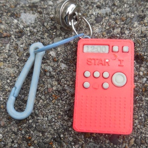 1980s Bell Charm Red Transistor Radio Kitsch Plastic Jewelry Keychain ...