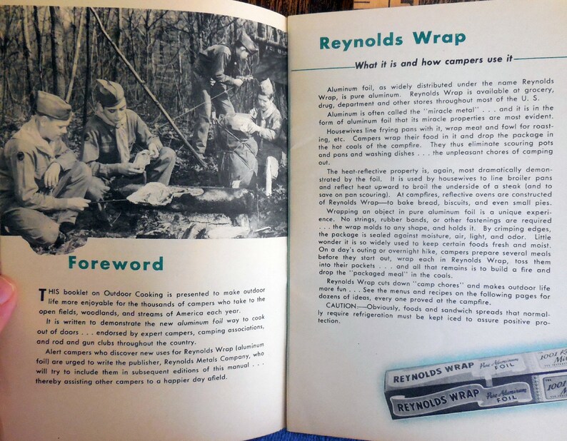 Vintage Cookbook - Outdoor Cooking With Reynolds Wrap Aluminum Foil ...