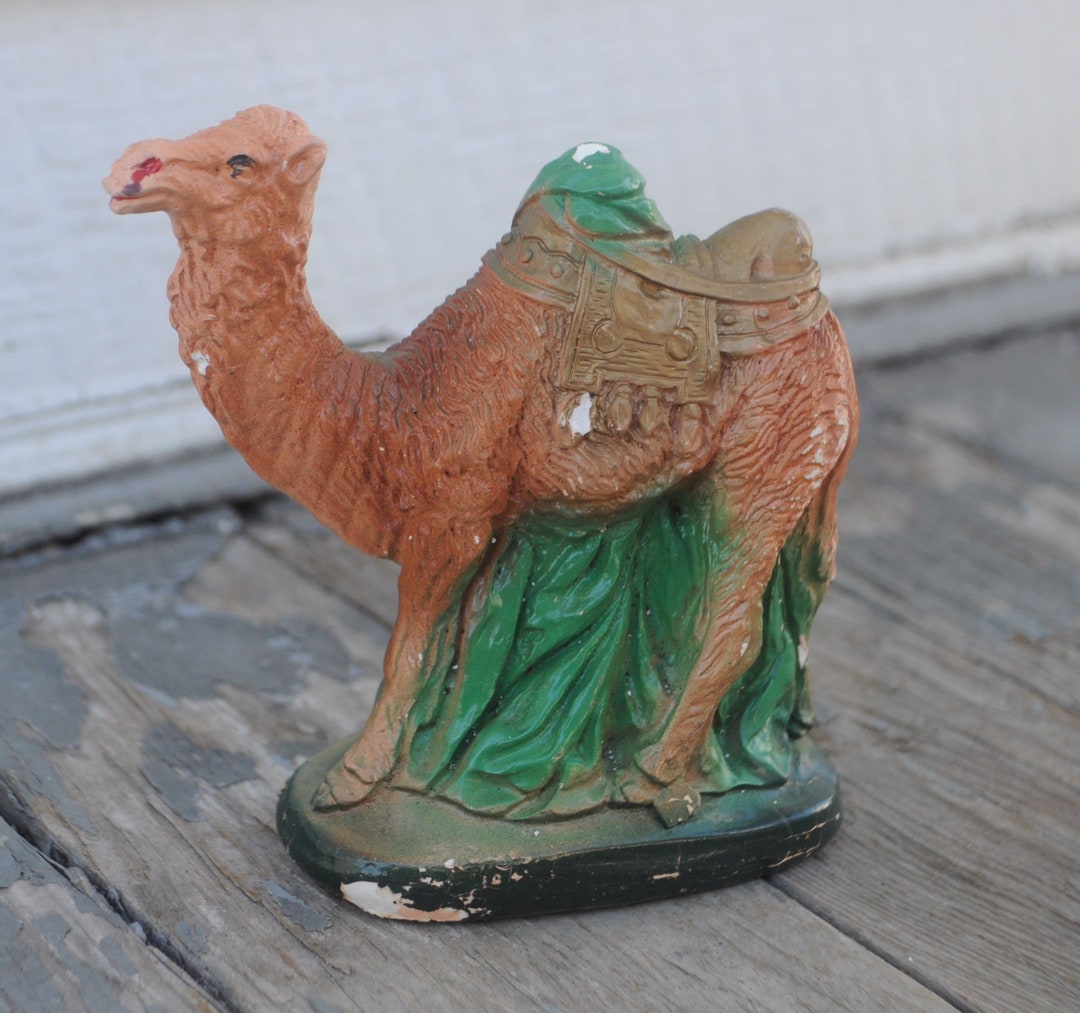 Vintage Nativity Figurine Camel, Magi Christmas Display, Xmas, Saint ...