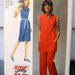 Simplicity 9312 - Cute 1970s Separates - Tunic Top, Dress, Pants, Vest ...