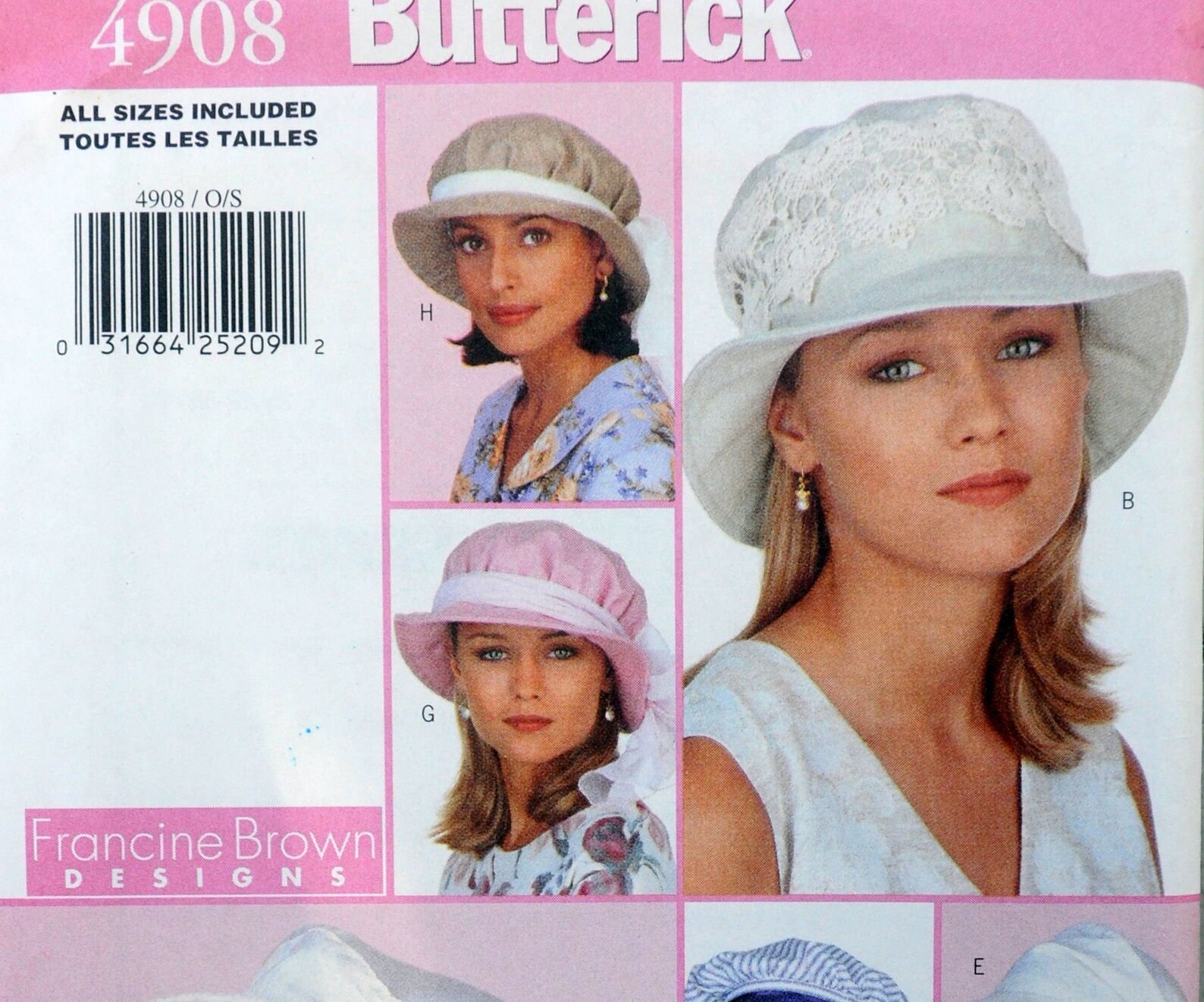 Butterick 4908 Vintage 1990s DIY Hats & Bonnets Millinery - Etsy