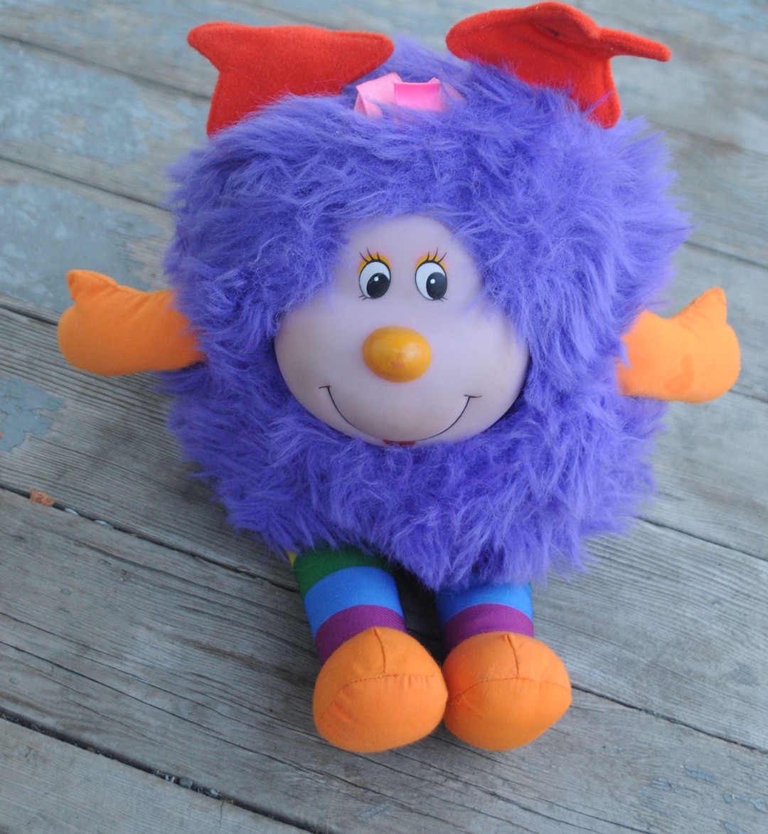 Vintage Rainbow Brite Sprite Plushie - Posey, Posie - Purple Fluffy ...