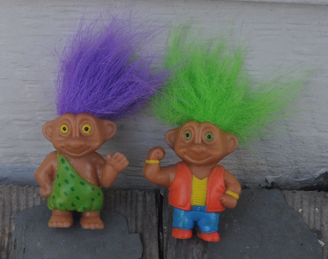 Vintage Pair of 1990s Soma Troll - Caveman & Muscle Man - Green and ...