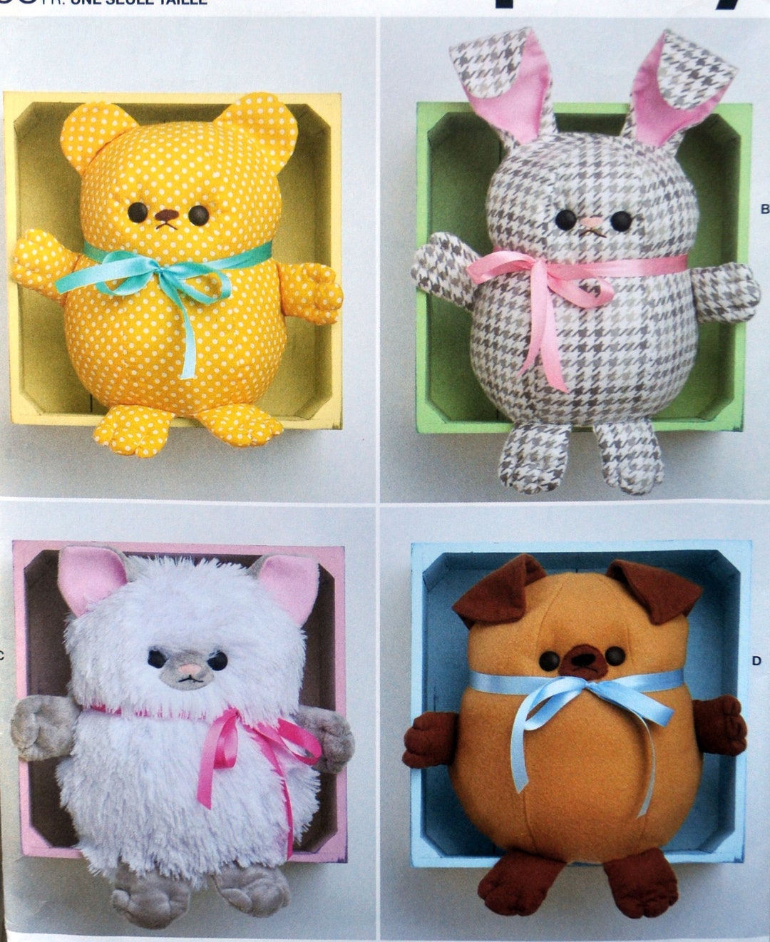 Simplicity 11187 - DIY Easy Sew Plushies / Stuffies - Teddy Bear, Bunny ...