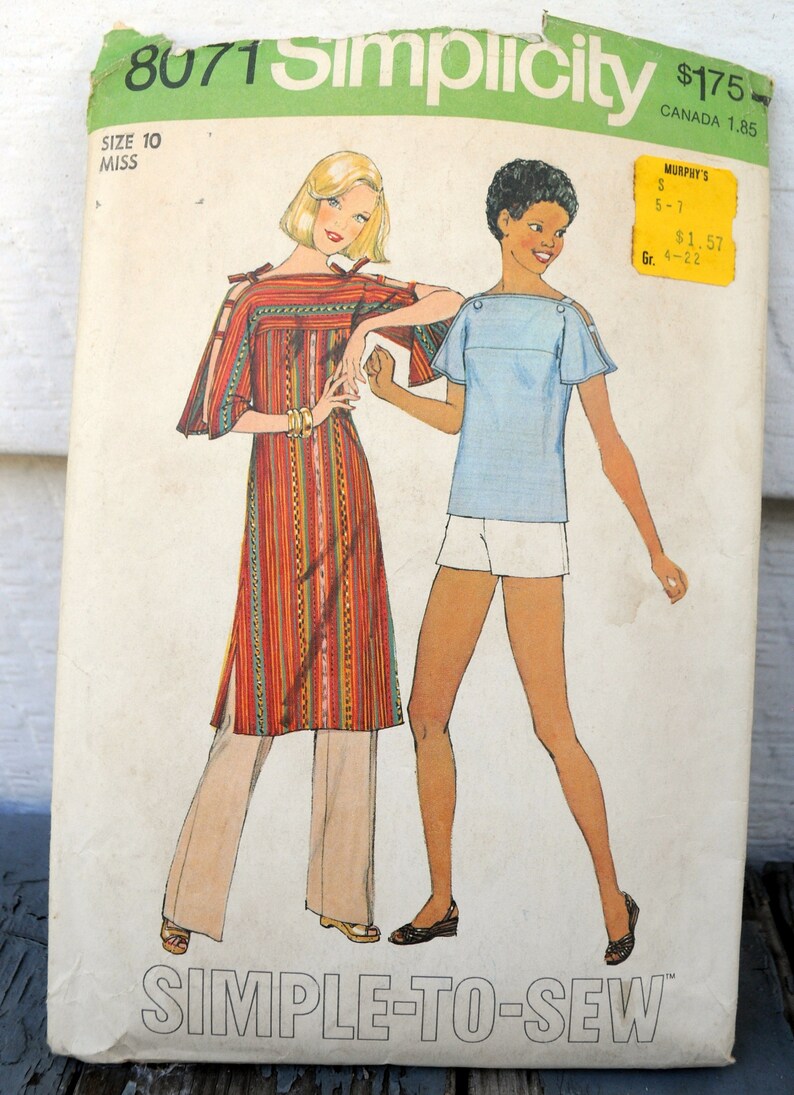 Simplicity 8071 Easy Sew Tunic Dress Top Slacks Shorts | Etsy
