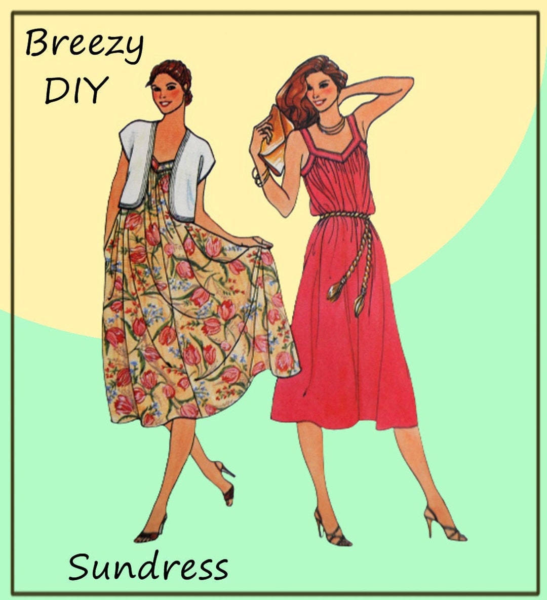 Butterick 6524 - Adorable Easy-sew Sundress & Bolero - Vintage 1980s ...