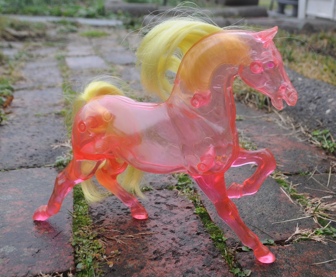 Vintage She-ra Crystal Sun Dancer Horse - Pink and Yellow Horse ...