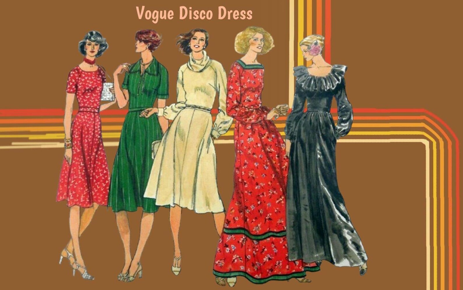 Vogue 1711 - Beautiful 1970s Dress Pattern - Long or Short - Breezy ...