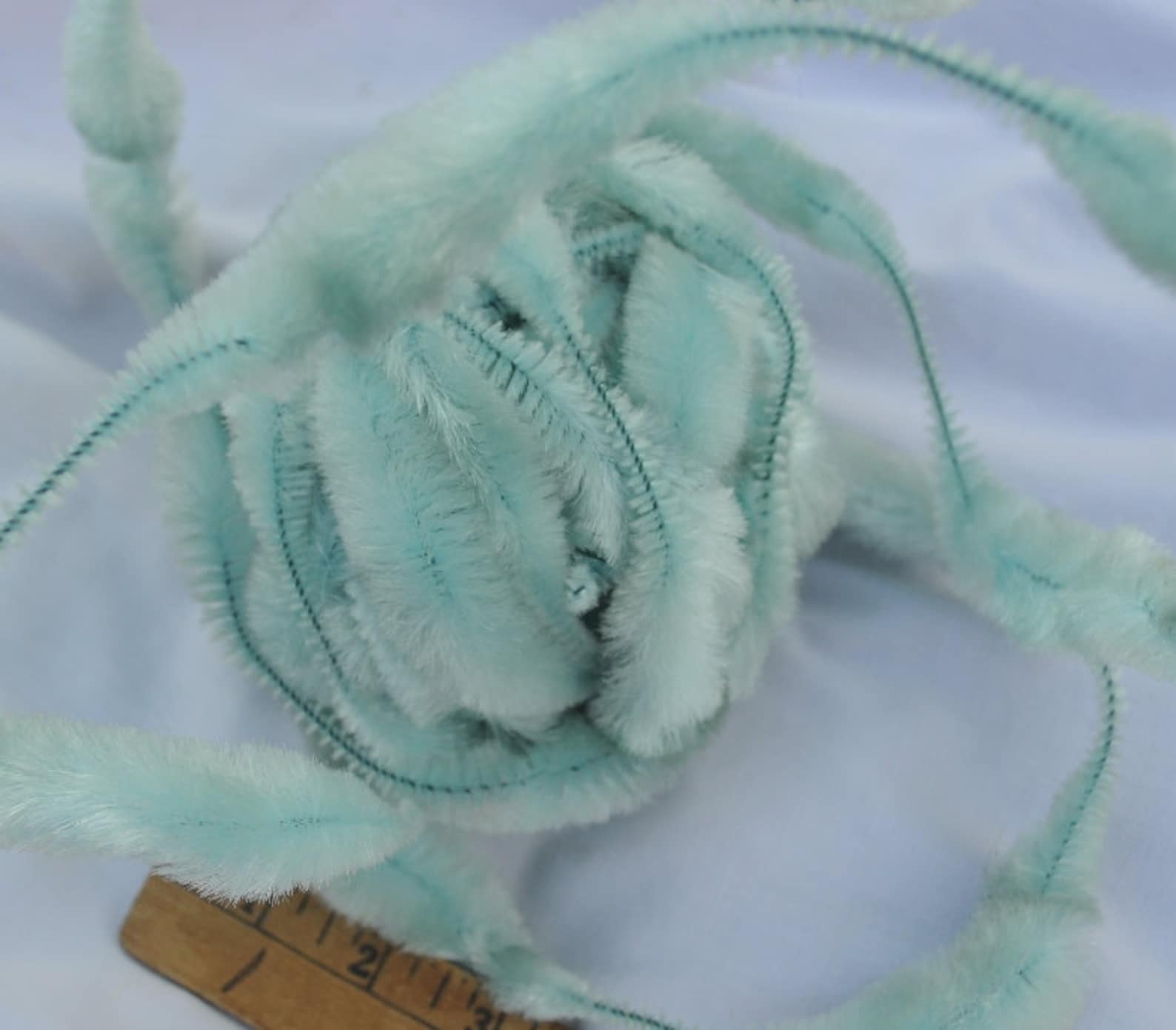 Vintage BABY BLUE Bump Chenille Fuzzy Wire Stems by the Yard - Etsy
