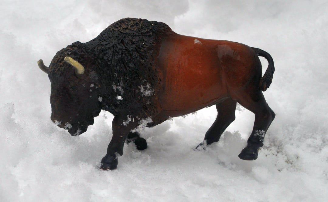 DISCONTINUED Papo 50002 American Bison / Buffalo Figurine for Diorama ...