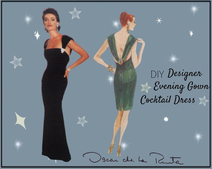 Vogue 2500 - Designer Oscar De La Renta - Gown / Cocktail Dress - DIY ...